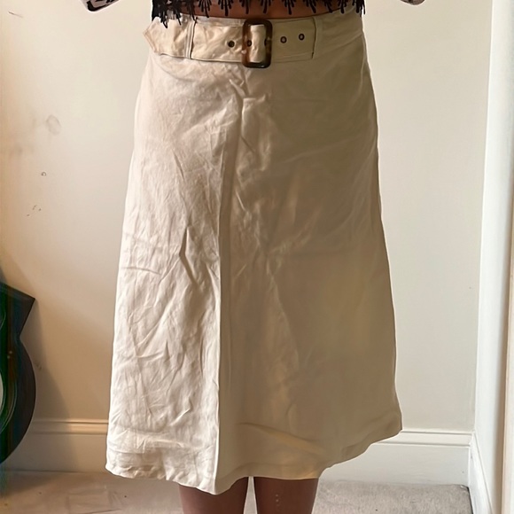 Skirts | 34 Length Wheat Linen Skirt | Poshmark